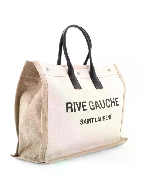 Saint Laurent Rive Gauche Shopper Canvas Large Tote Bag