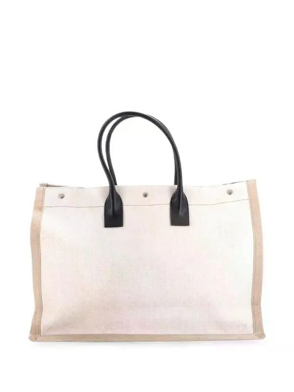 Saint Laurent Rive Gauche Shopper Canvas Large Tote Bag