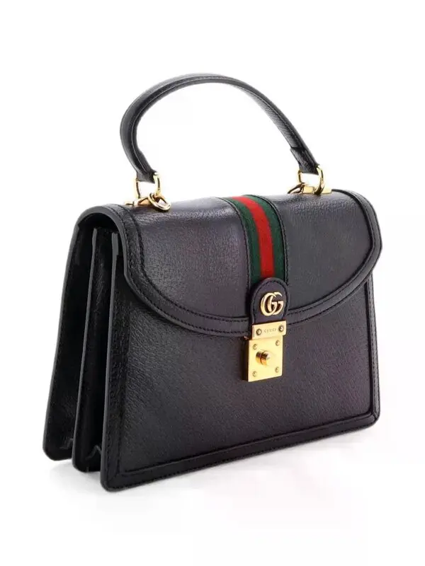 Gucci Ophidia Flap Top Handle Bag Leather Small Satchel