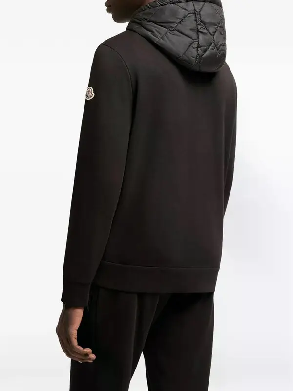 Moncler Quilted-panel Zip-up Hoodie