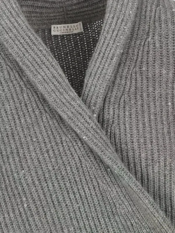 Brunello Cucinelli Sequin-embellished Wrap Sweater