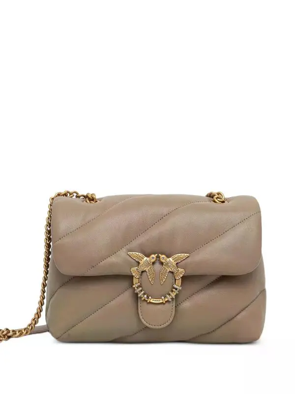 Pinko Love Birds Quilted Shoulder Bag - Neutrals