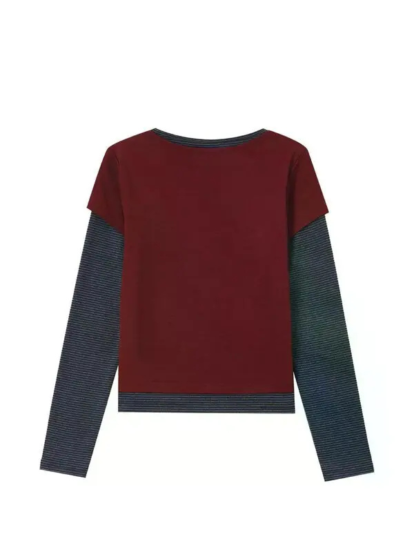 CHOCOOLATE Layered-effect Striped T-shirt