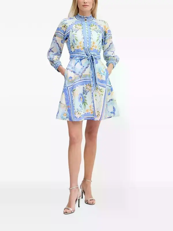 Hale Bob Lakelynn Floral-print Belted Mini Dress