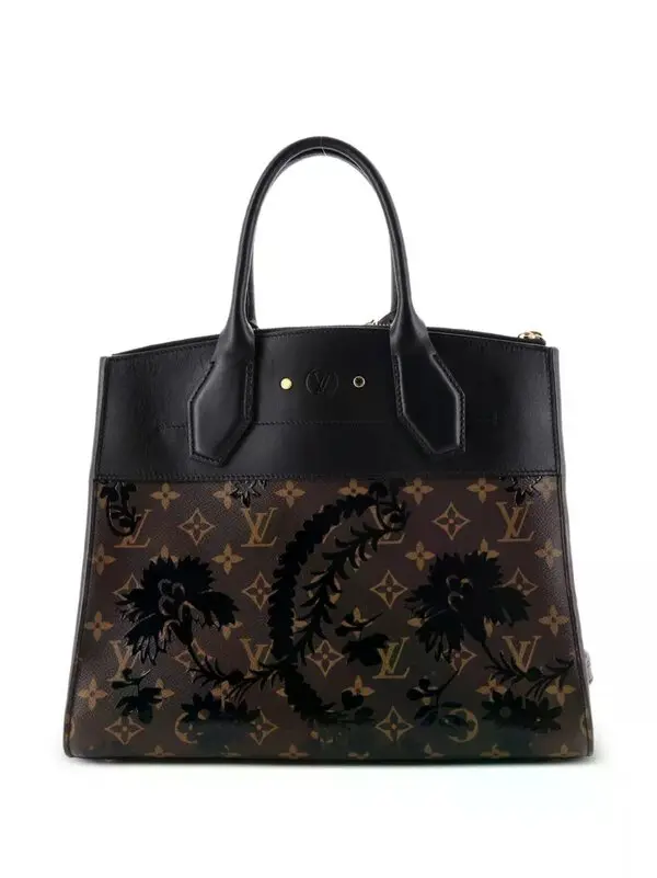 LOUIS VUITTON City Steamer Handbag Limited Edition Blossom Monogram Canvas And Leather Mm Tote Bag