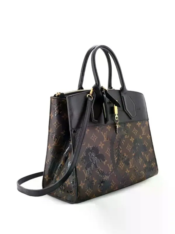 LOUIS VUITTON City Steamer Handbag Limited Edition Blossom Monogram Canvas And Leather Mm Tote Bag