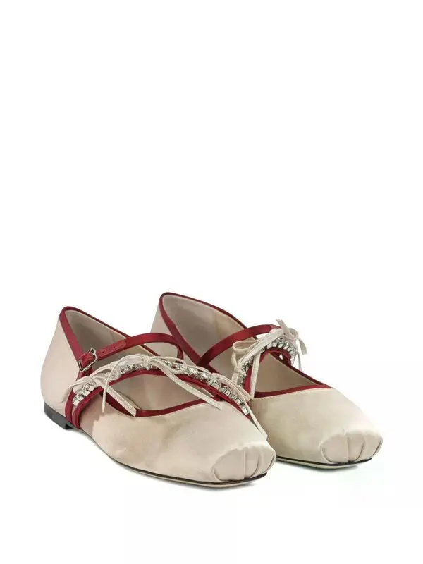 JIMMY CHOO Loli Crystal-embellished Ballet Flats