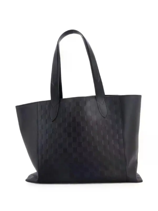 LOUIS VUITTON Cabas Voyage Nm Damier Infini Leather Tote Bag - Black