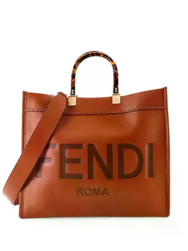 Fendi Sunshine Shopper Leather Medium Tote Bag