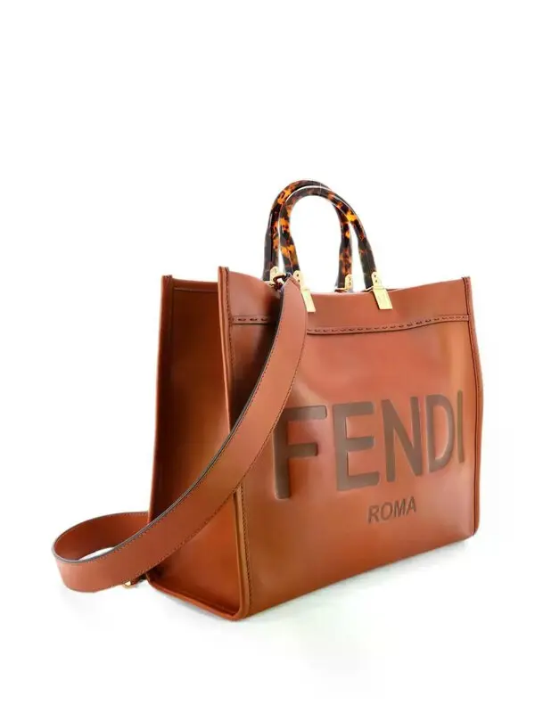 Fendi Sunshine Shopper Leather Medium Tote Bag