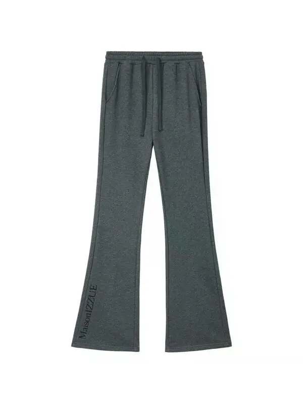 Izzue Drawstring Flared Track Pants - Grey