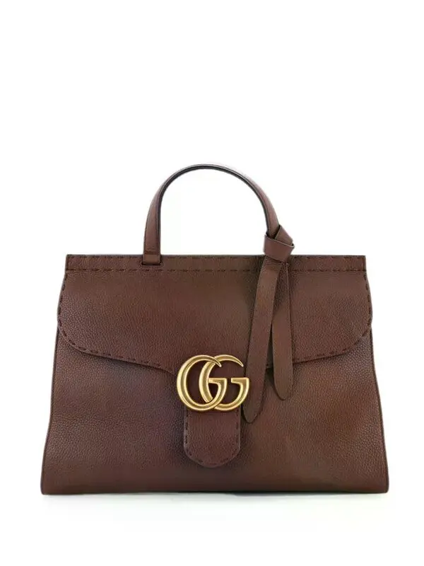 Gucci Gg Marmont Top Handle Bag Leather Medium Satchel