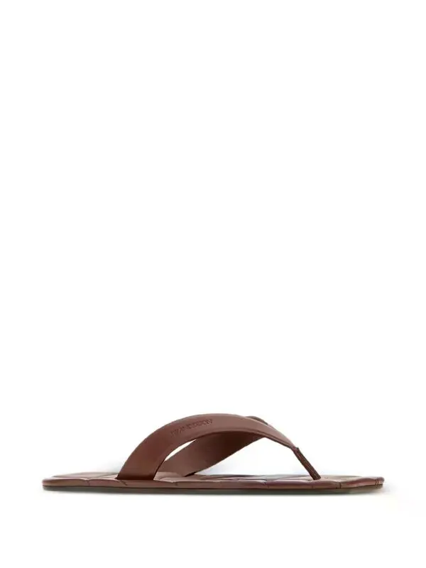 JW Anderson Leaf Quilted Flip-flops - Brown