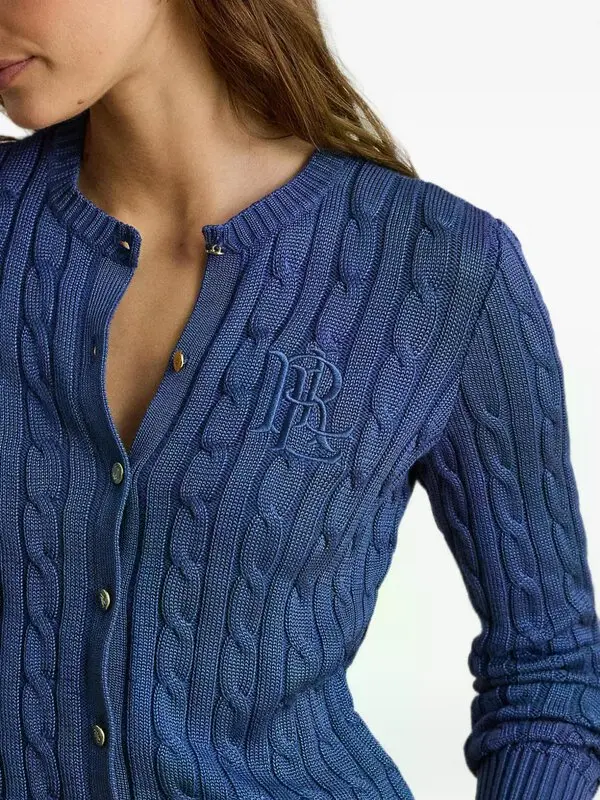 Ralph Lauren Cable-knit Logo-embroidered Cardigan
