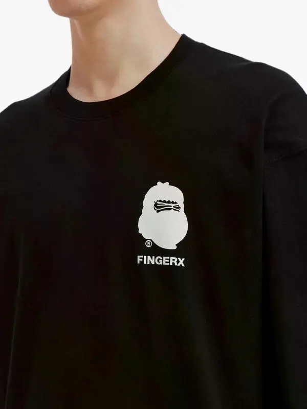 FINGERCROXX X A Bathing Ape Logo-print Long-sleeve T-shirt - Black