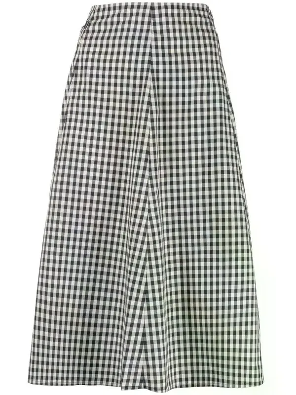 Woolrich Gingham A-line Cotton Skirt - Blue