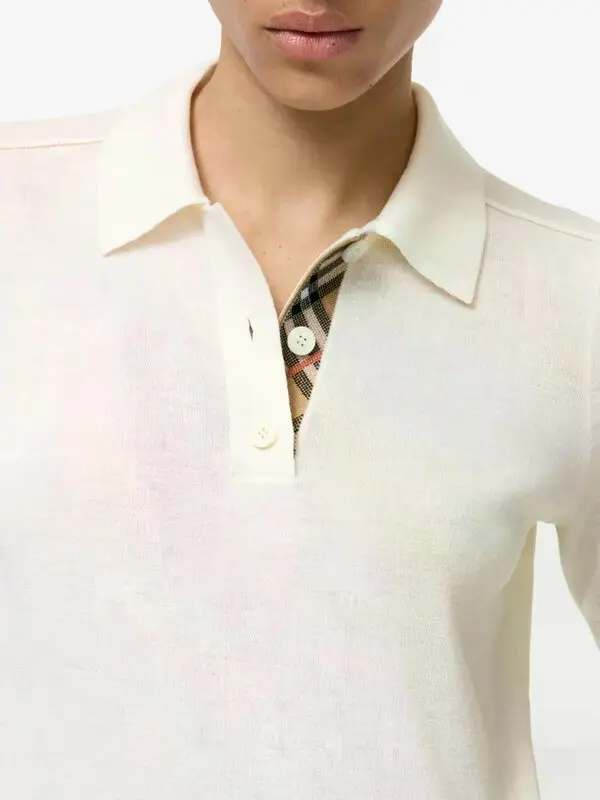 Burberry Check-trim Polo Top - Neutrals