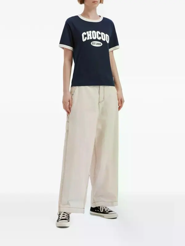 CHOCOOLATE Logo-print Ringer T-shirt