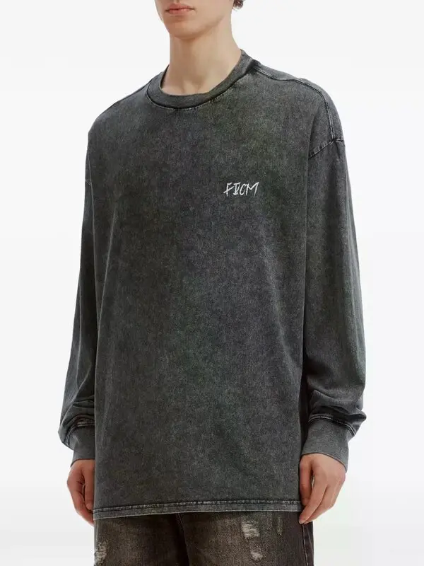 FIVE CM Acid-wash Logo-print T-shirt