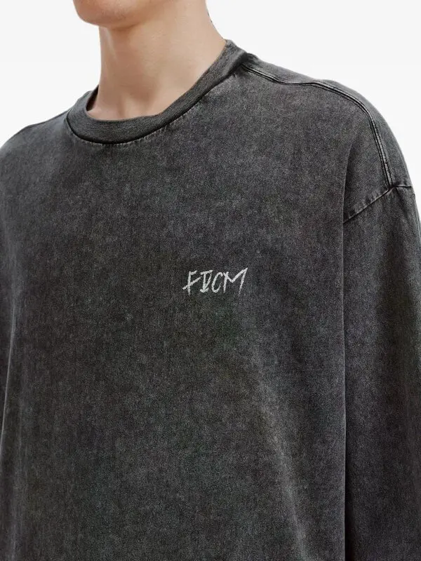 FIVE CM Acid-wash Logo-print T-shirt