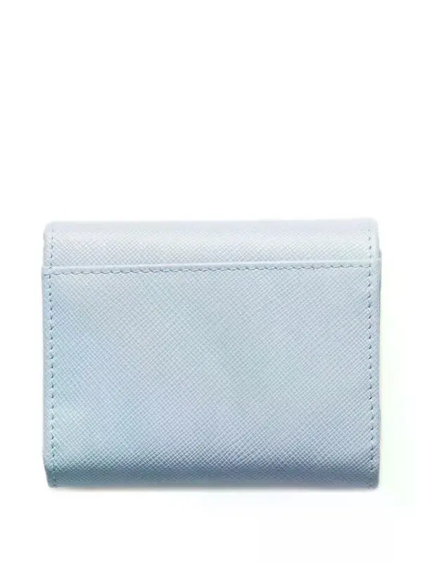 Prada Small Triangle-logo Leather Wallet - Blue