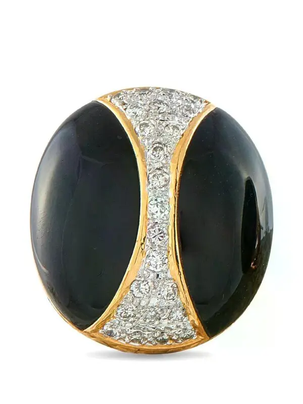 LB EXCLUSIVE Embelished Onyx And Diamond Earrings