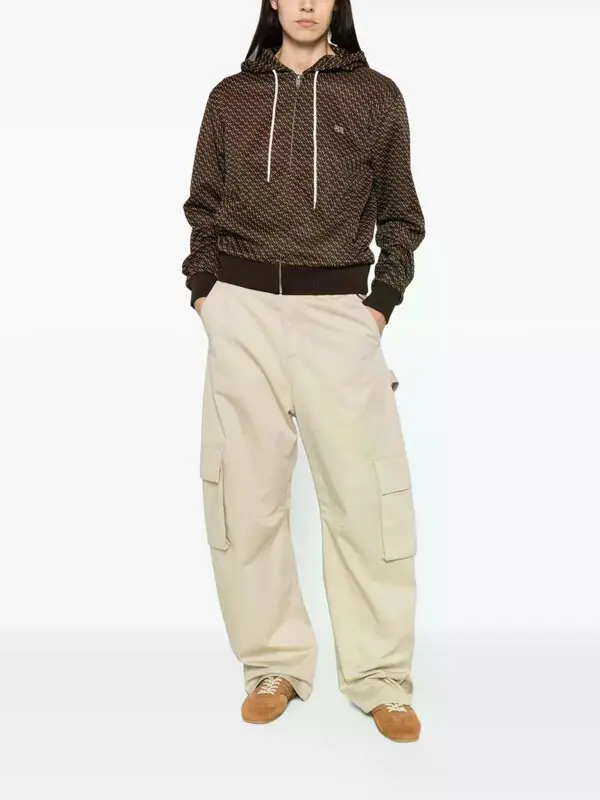 WALES BONNER Geometric-pattern Zip-up Hoodie