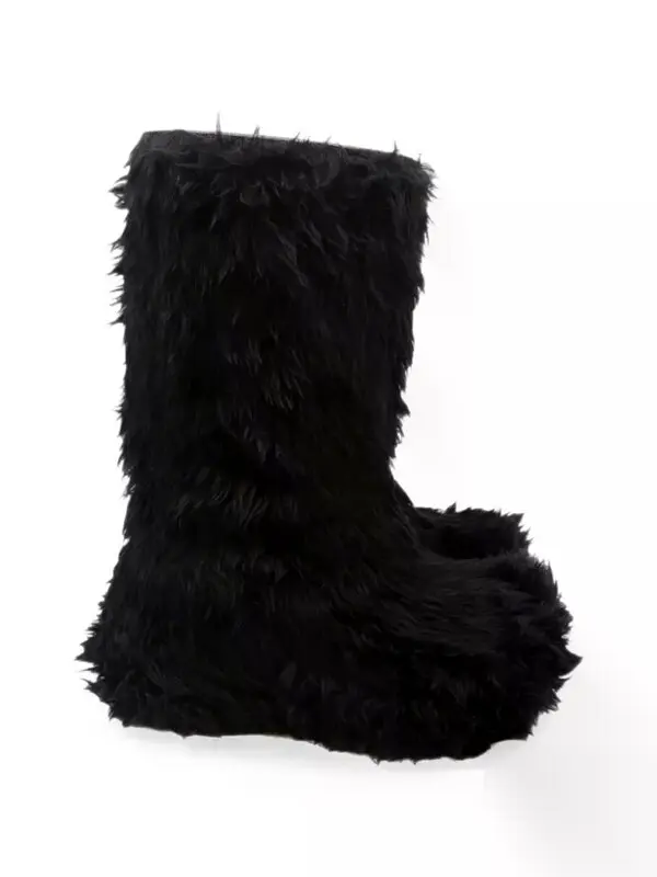 Balenciaga Faux Fur Crocs Boots - Black