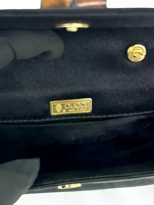 Gucci 2000-2015 Mini Satin Bamboo Night Satchel