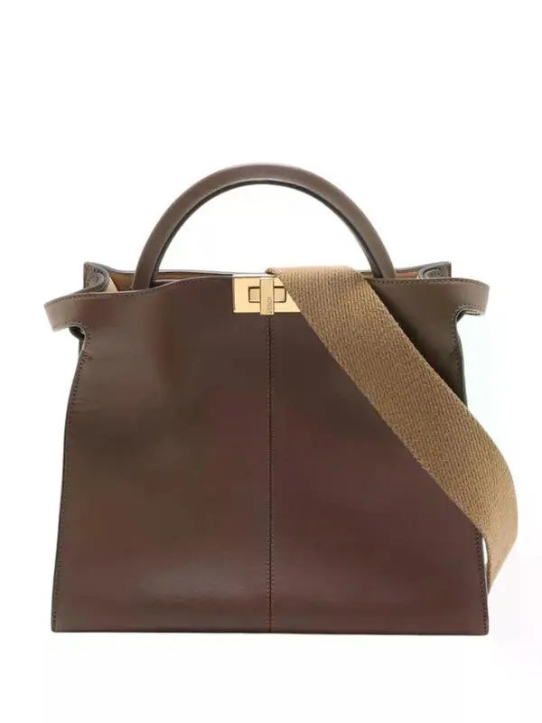Fendi 2010-2026 Large Leather Peekaboo X-lite Tote Bag