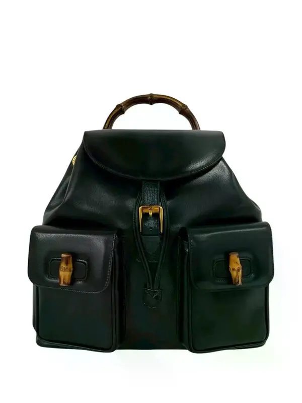 Gucci 20th Century Calfskin Bamboo Drawstring Backpack