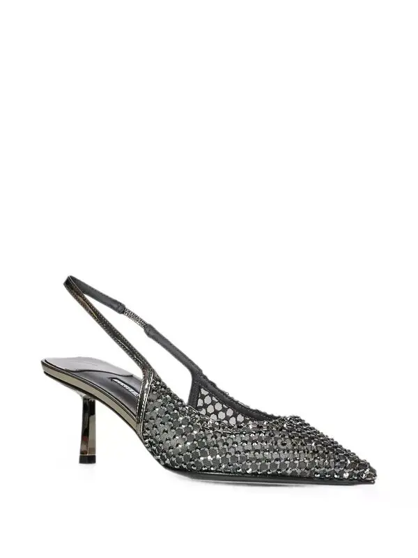 LE SILLA Crystal-embellished Mesh Pumps