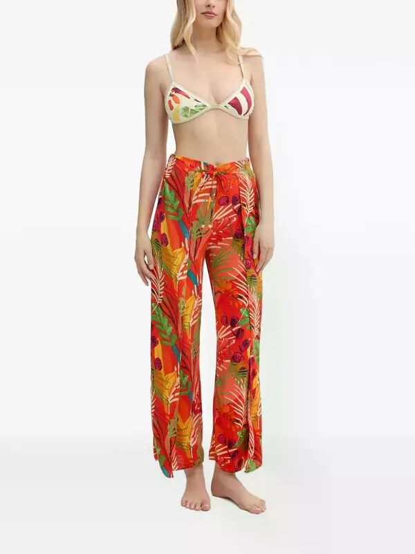 Desigual Tropical-print Wide-leg Trousers
