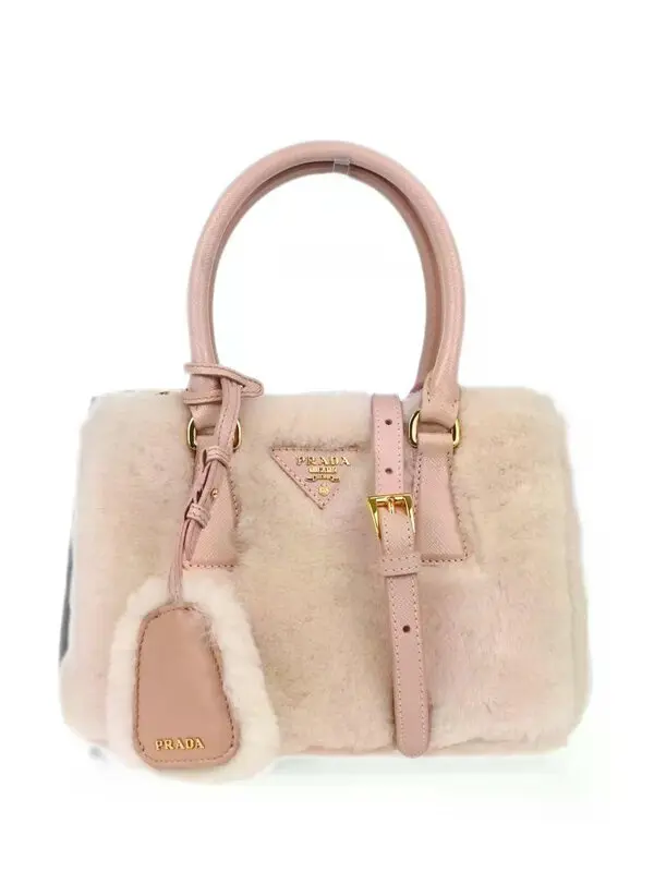 Prada 1990-2000s Mini Galleria Shearling Tote Bag