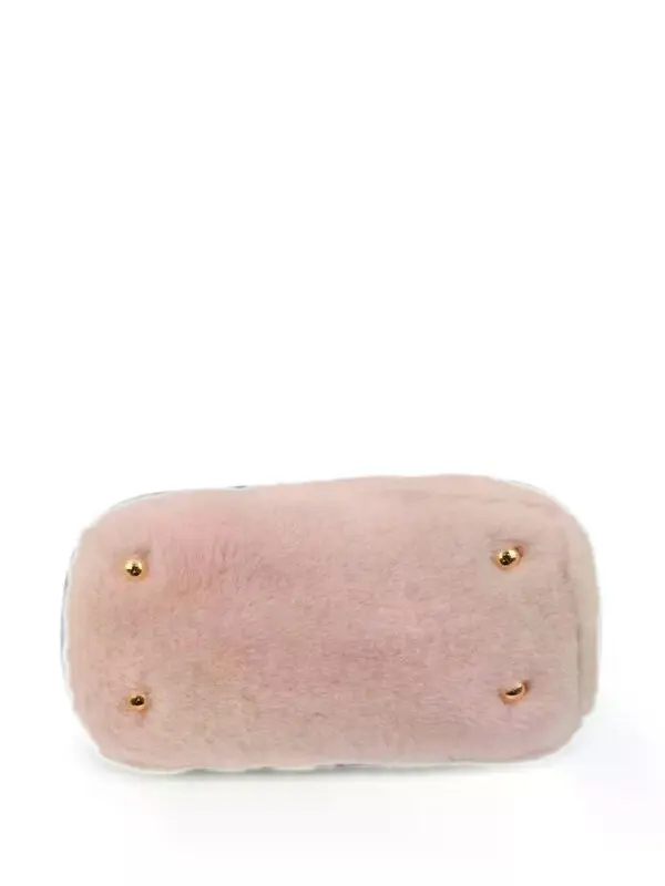 Prada 1990-2000s Mini Galleria Shearling Tote Bag