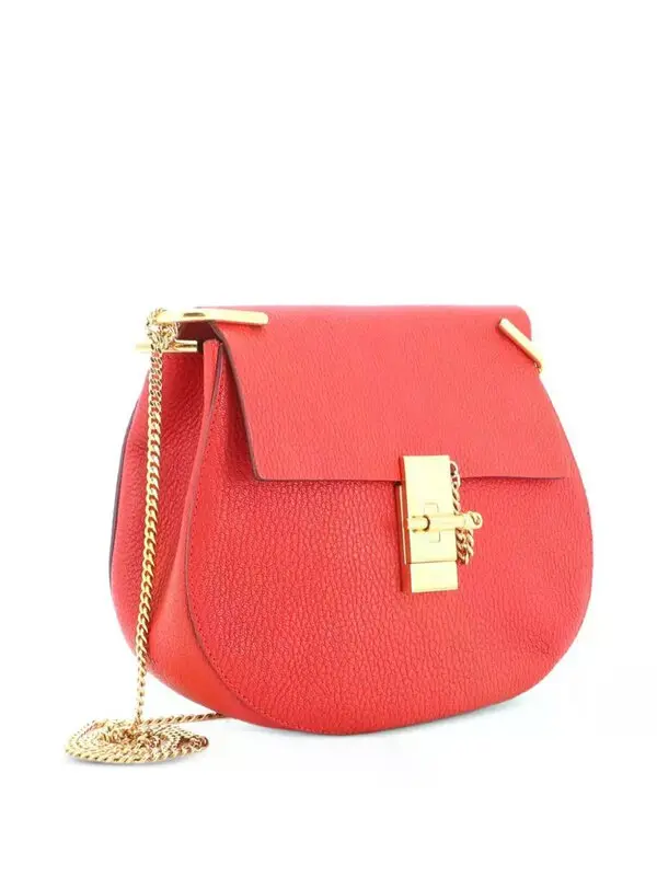 Chloé Drew Leather Small Crossbody Bag - Red