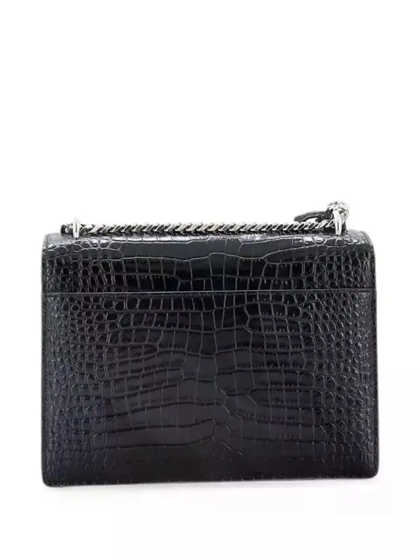 Saint Laurent Sunset Crocodile Embossed Leather Medium Crossbody Bag