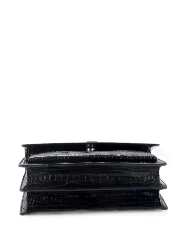 Saint Laurent Sunset Crocodile Embossed Leather Medium Crossbody Bag