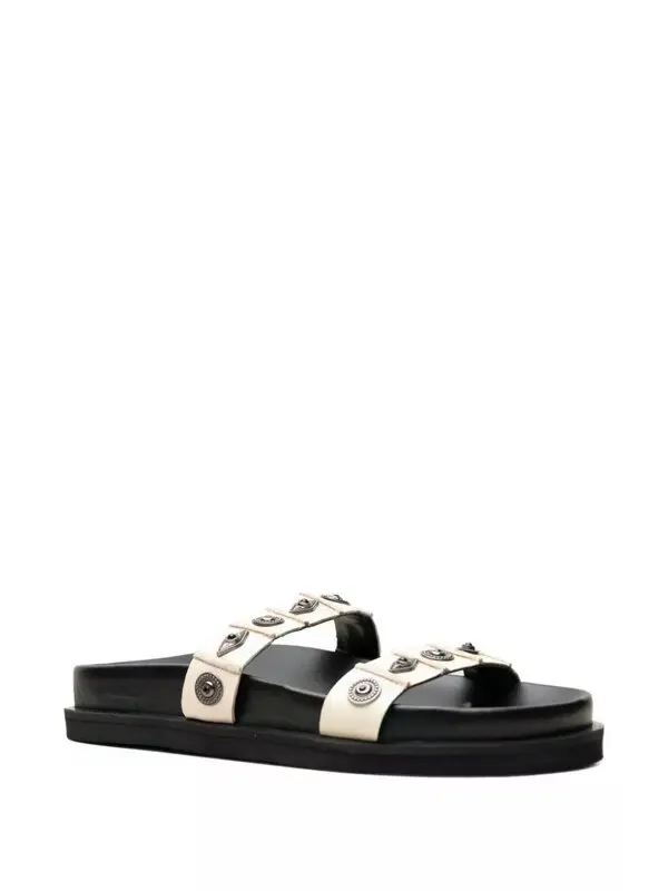 Free People Findings Stud-embellished Leather Sandals - Neutrals