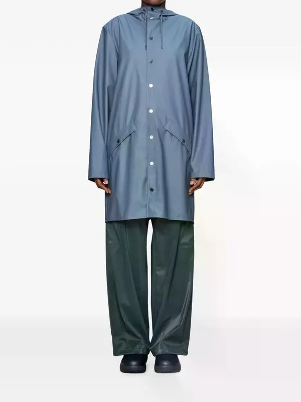 Rains Hooded Press-stud Coat