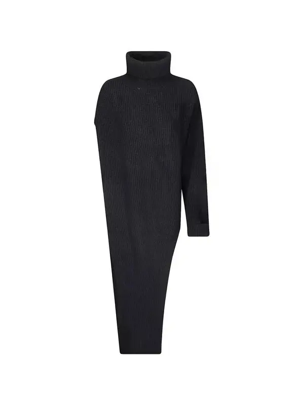 THELATEST Asymmetrical Chunky-knit Mid Dress