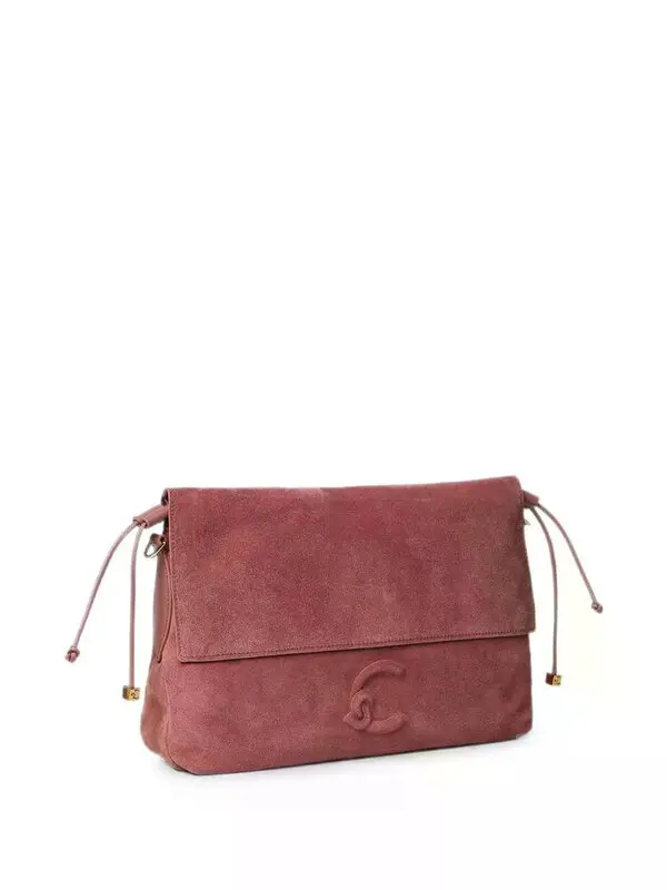 COCCINELLE Small Lidia Logo-embossed Suede Clutch Bag