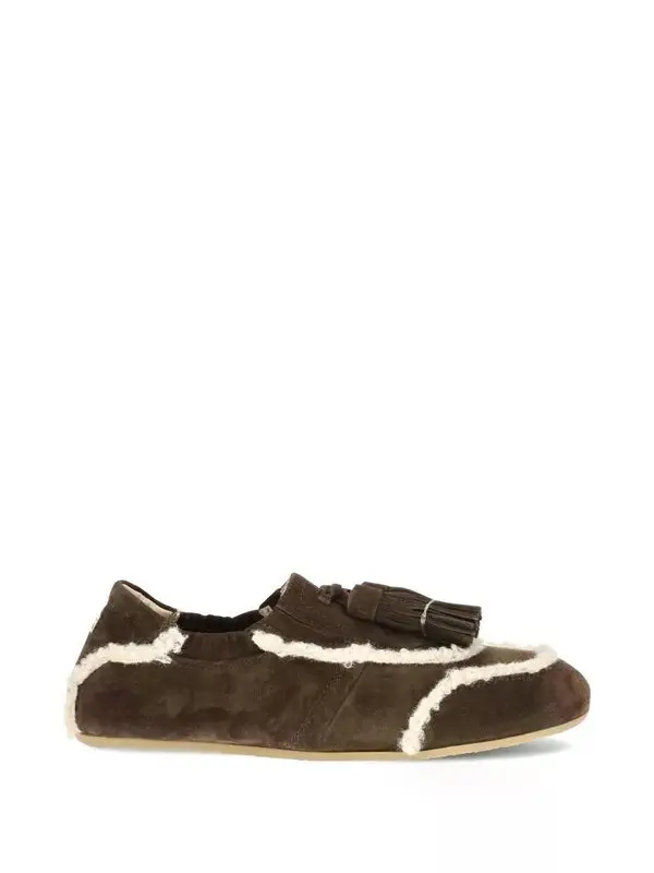 Fratelli Rossetti Tassel Shearling-trim Loafers - Brown