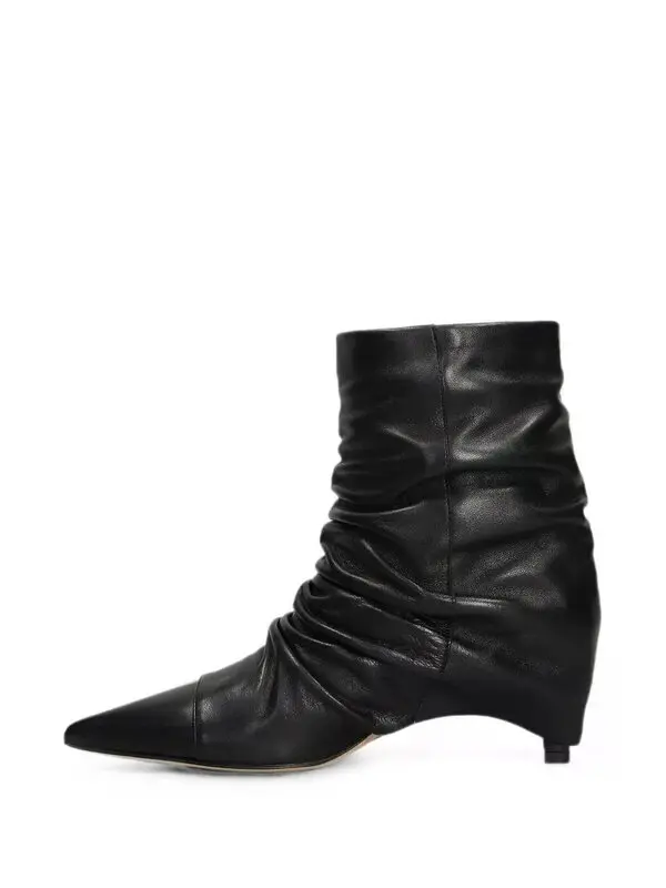 THE SELLER Ruched Pointed-toe Ankle Boots