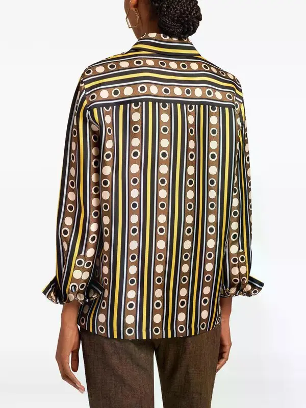 La DoubleJ Geometric-print Long-sleeve Shirt