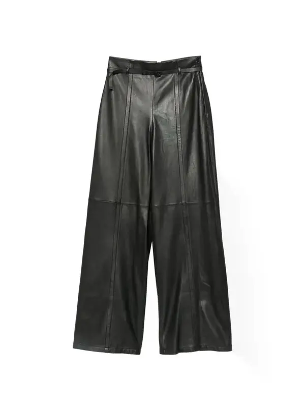 Emporio Armani Belted Panelled Trousers - Black