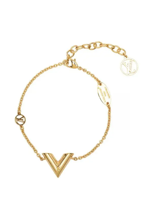 LOUIS VUITTON 2024 Plated Essential V Bracelet Costume Bracelet - Gold