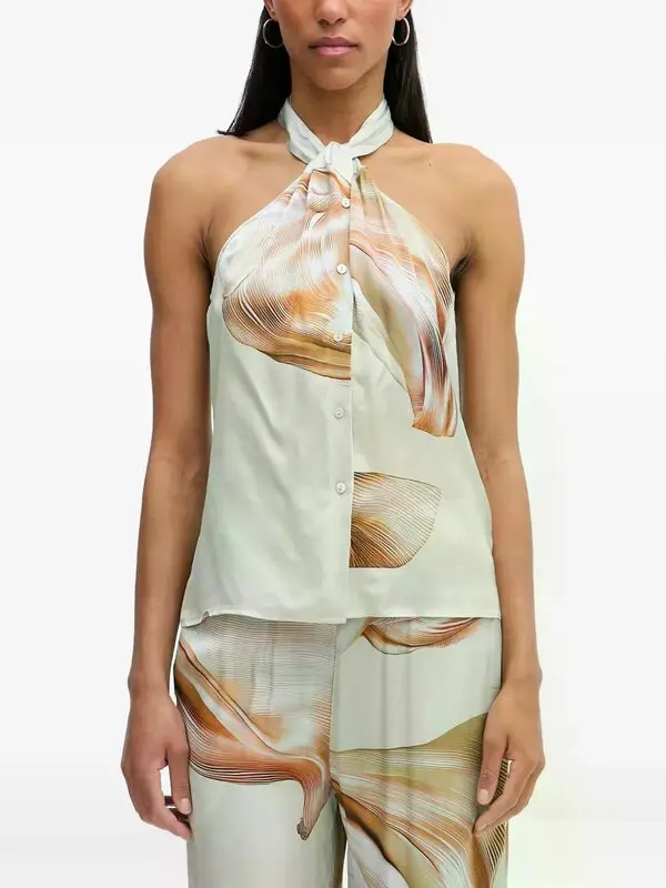 ISABELLE BLANCHE Abstract Print Halterneck Top