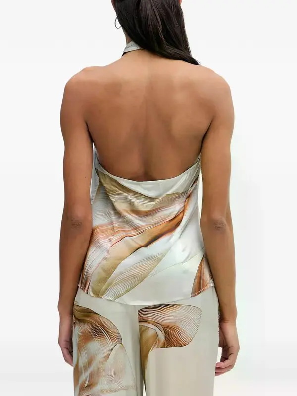 ISABELLE BLANCHE Abstract Print Halterneck Top