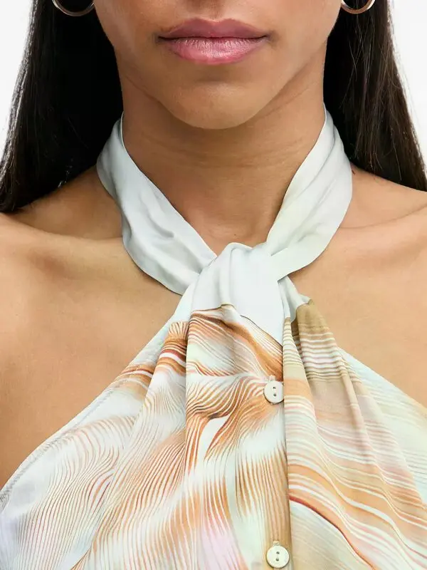ISABELLE BLANCHE Abstract Print Halterneck Top